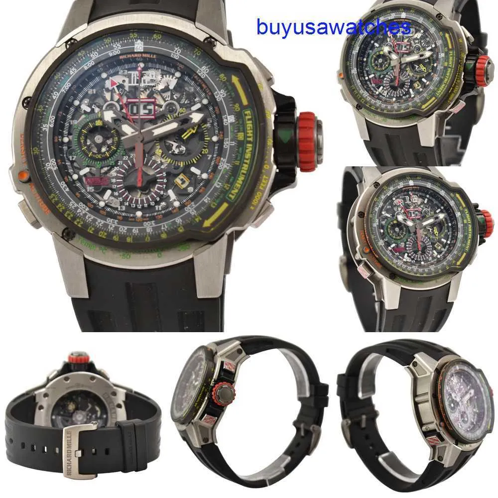 RM Iconic RM39 01 Automatic Winding Flyback Chronograph Pilot Black Wristwatch With Tourbillon ...
