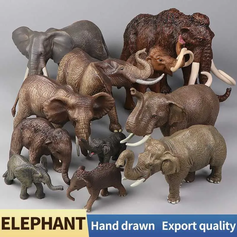 Elephant Figurines Realistic African Wildlife Animal Model Toy Jumbo ...