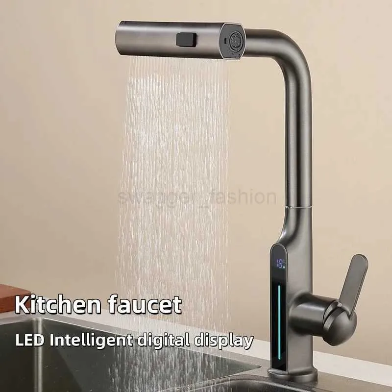 Intelligent LED Temperature Display Kitchen Faucet - Pull Down Sprayer, Hot & Cold - Shop Now ...