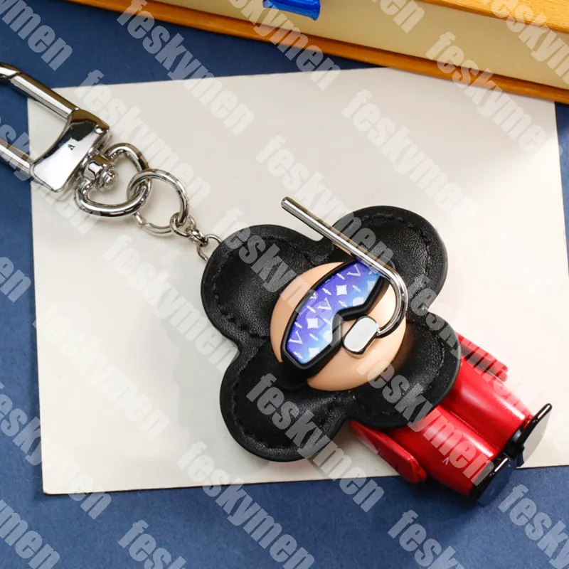 Designer Leather Miffy Keychain With Big Face Flowers For Men And Women ...