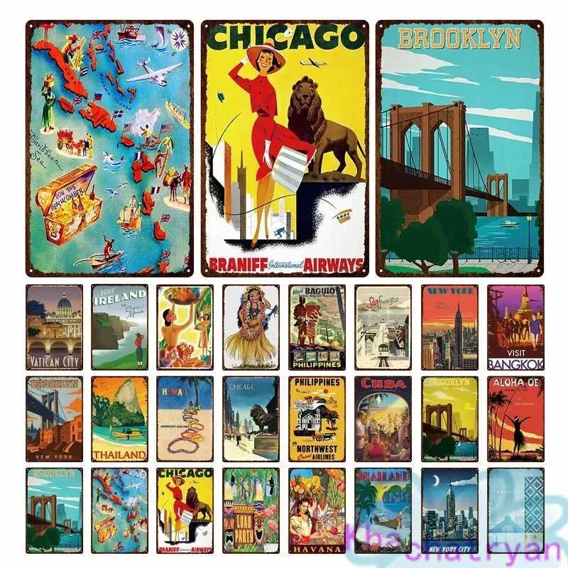 Tin Metal Plate Painting Of Aloha, Philippines, Brooklyn, Vatican ...