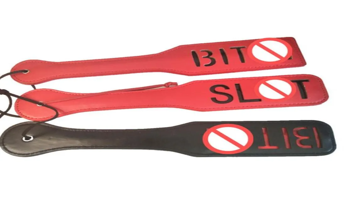 Extreme BDSM Pink Bondage Restraints: Red And Black Spanking Paddle With Word Slapper Ass For ...