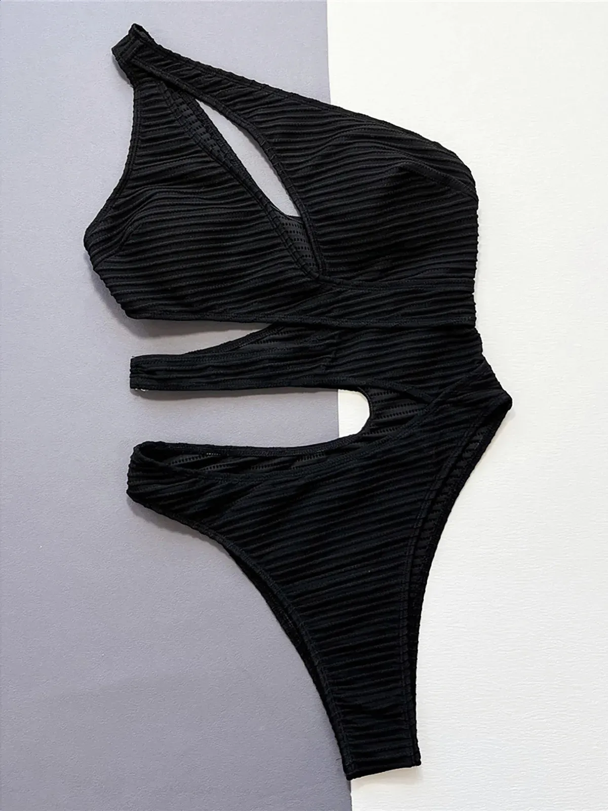 Asymmetric Cut Out One Shoulder Women Swimwear One... From Sereinstore ...