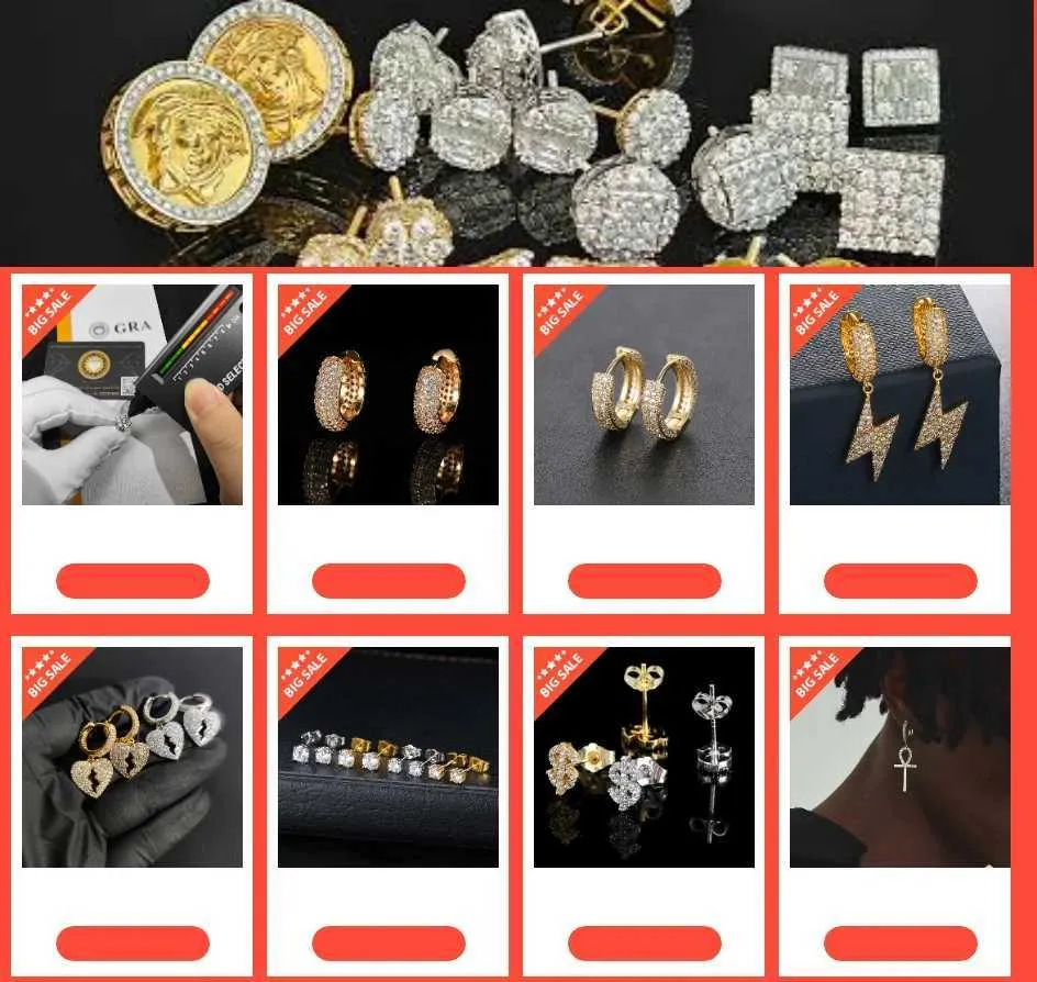 Trendy Hip Hop Jewelry for Women: Mini Cube Zirconia Ring Earrings ...