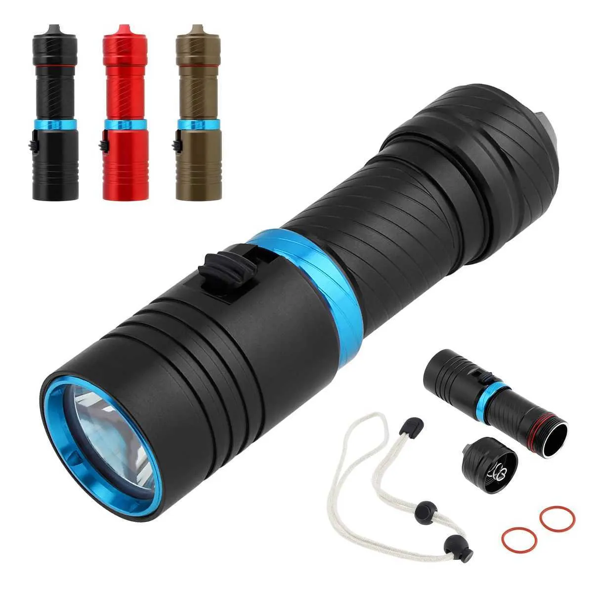 Professional Diving Flashlight: Waterproof 100M Underwater Torch ...