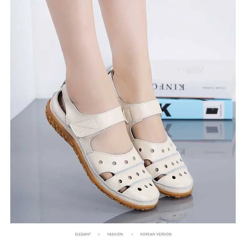 White Leather Nursing Shoes for Women with Cow Leather Upper and PU ...