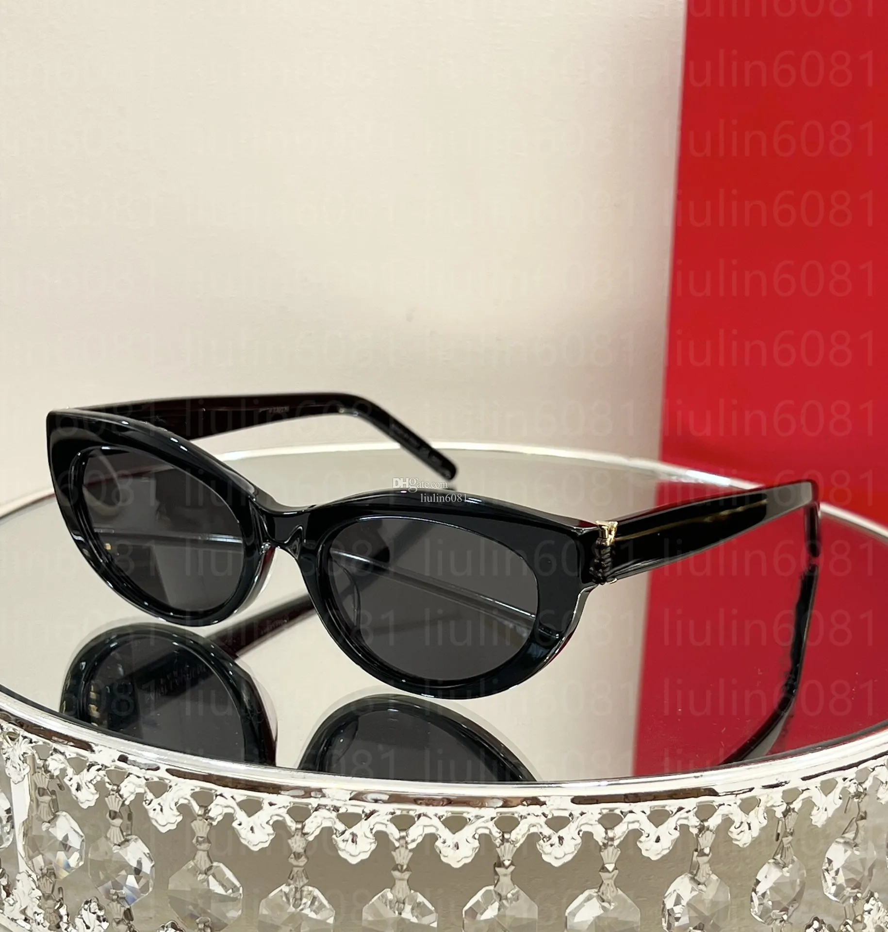 High Quality Designer Cat's Eye Black Oval Sunglasses For Women Anti ...