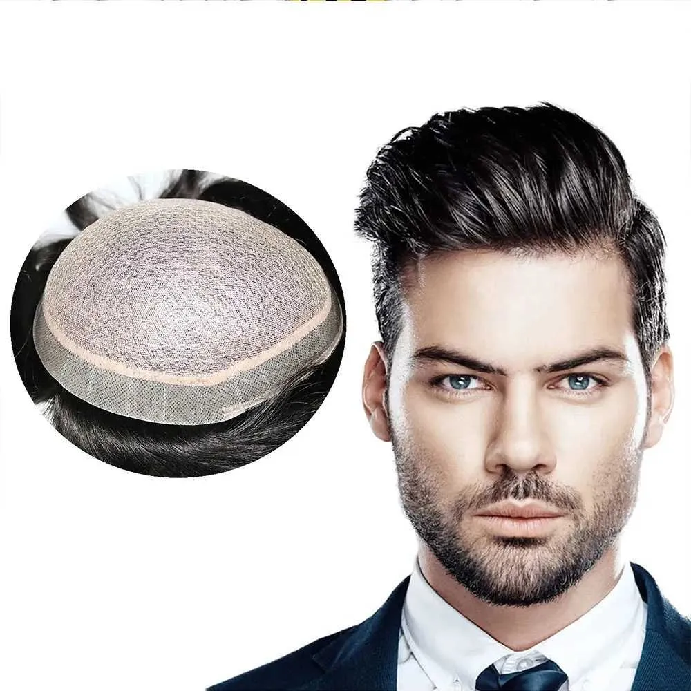 Super Durable Men's toupee for men Wig with Natural Scalp Look, Full ...