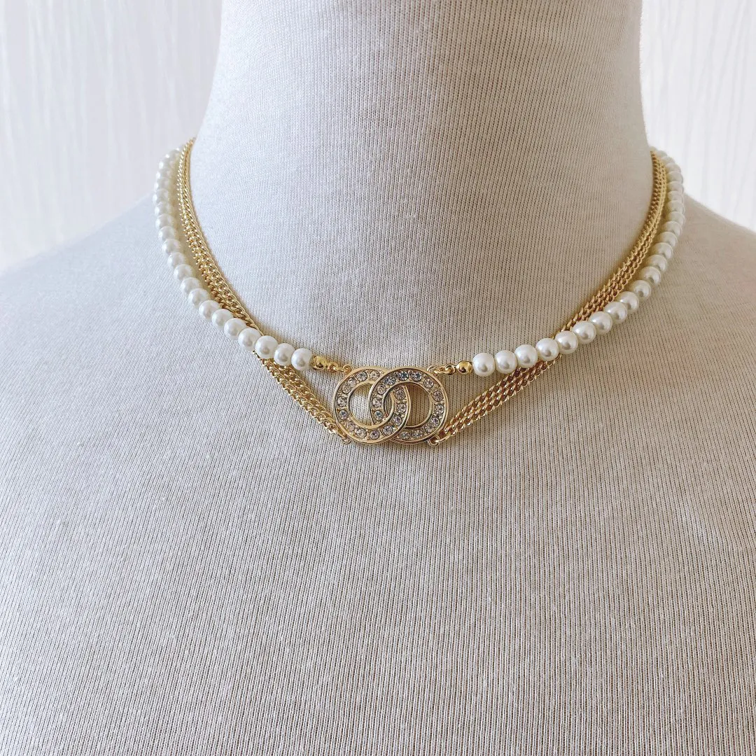 Brand Designers Double Layer Necklace: 18k Gold Plated, High Quality ...