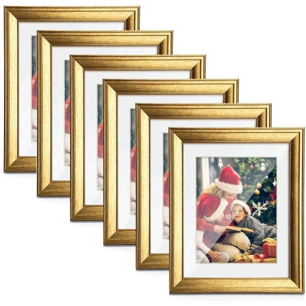 Wall Mounted Gold Gold Multi Photo Frame Display 8x10 Or 11x14 Size ...