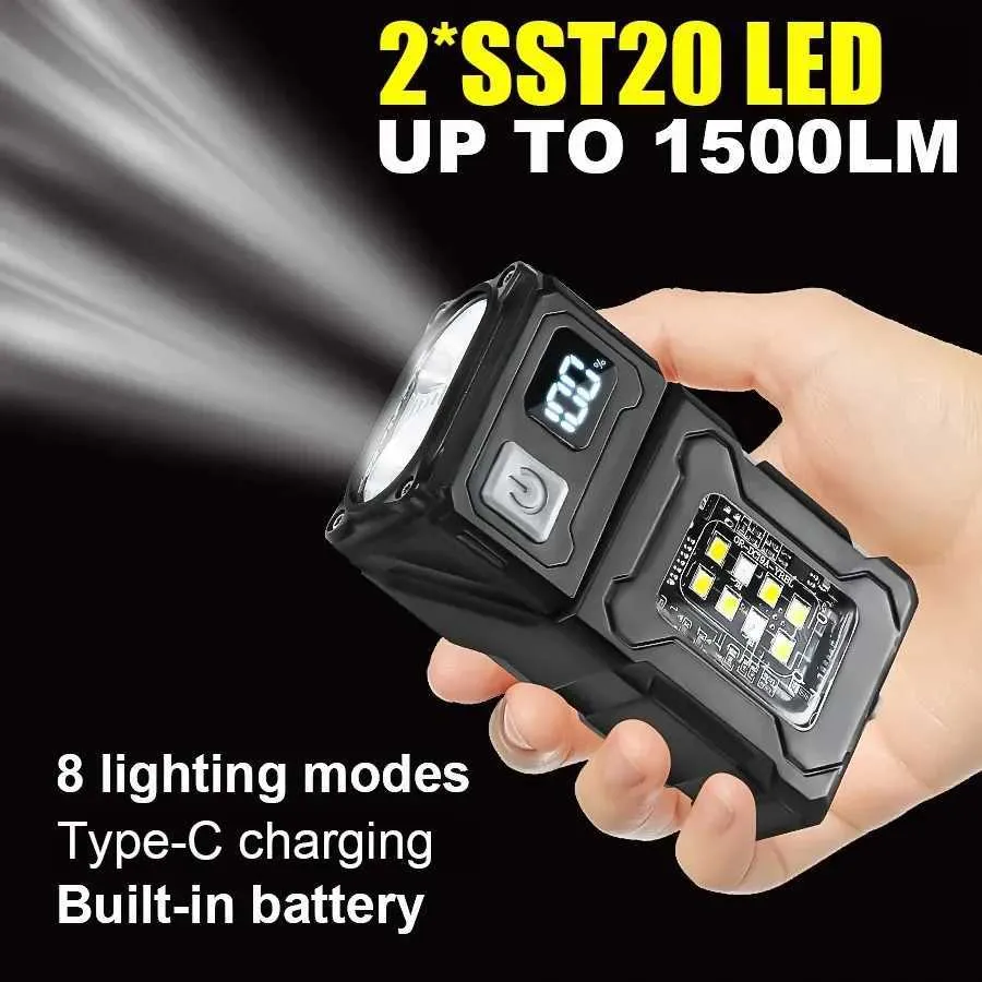 Mini Rechargeable LED Flashlight: Ultra Bright, Dual Light Source, C ...