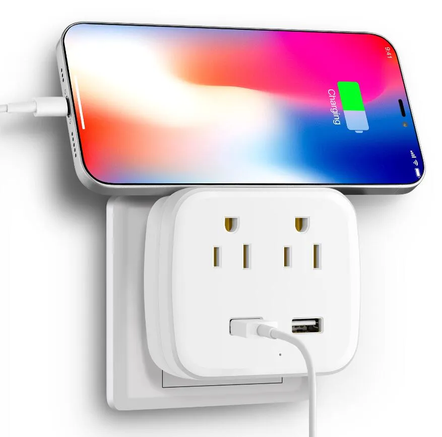 Electric Outlet With USB Port, 8 AC Outlet Power Strip With 3 USB Ports ...