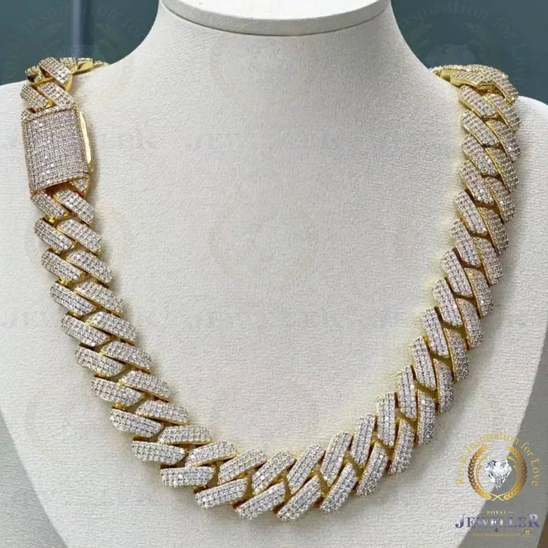 Necklace Moissanite Chain Designer Jewelry Cuban Link... From Rr_shop ...
