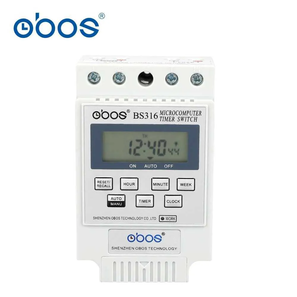 25A 220V Digital Weekly Timer: Precise Scheduling, 10 On/Off Programs ...