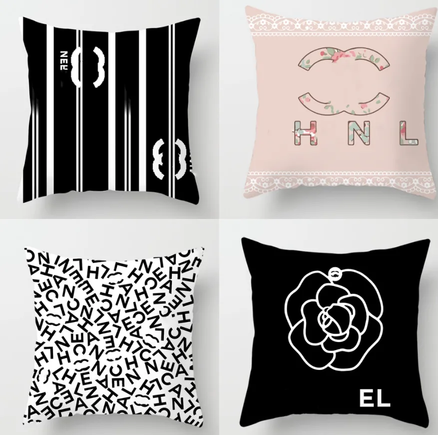 Fashion Designer Throw Home Letter Print Minimalist Sofa Decoration ...
