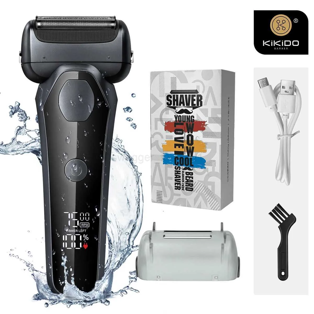 Waterproof Electric Shaver for Men: Wet/Dry Rechargeable Razor - Close ...