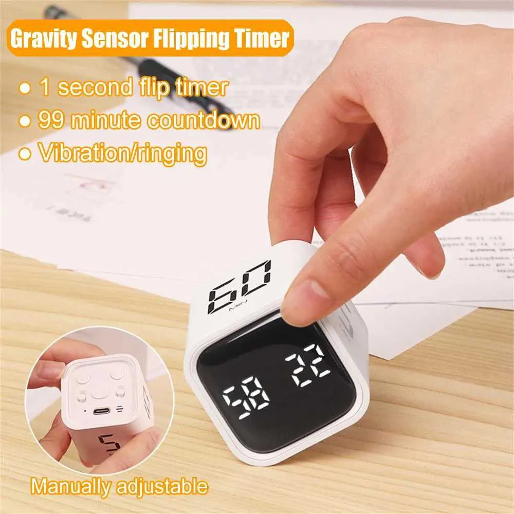 Flip Cube Timer with LED Display: 4 Preset Times, Dual Mode Countdown ...