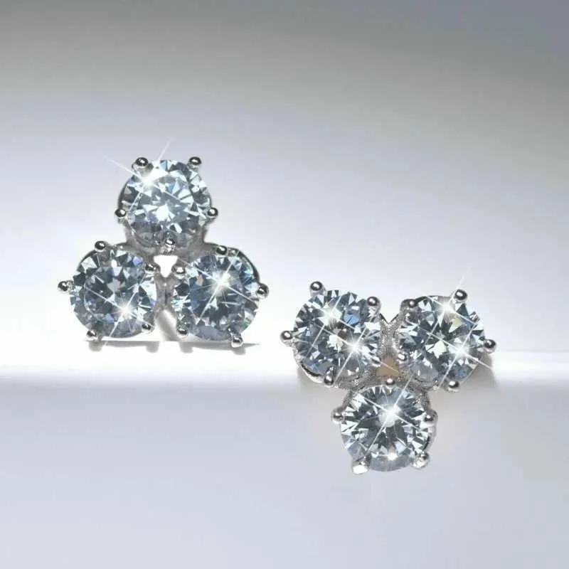 Premium Quality Silver Stud Earrings with Sparkling Cubic Zirconia ...