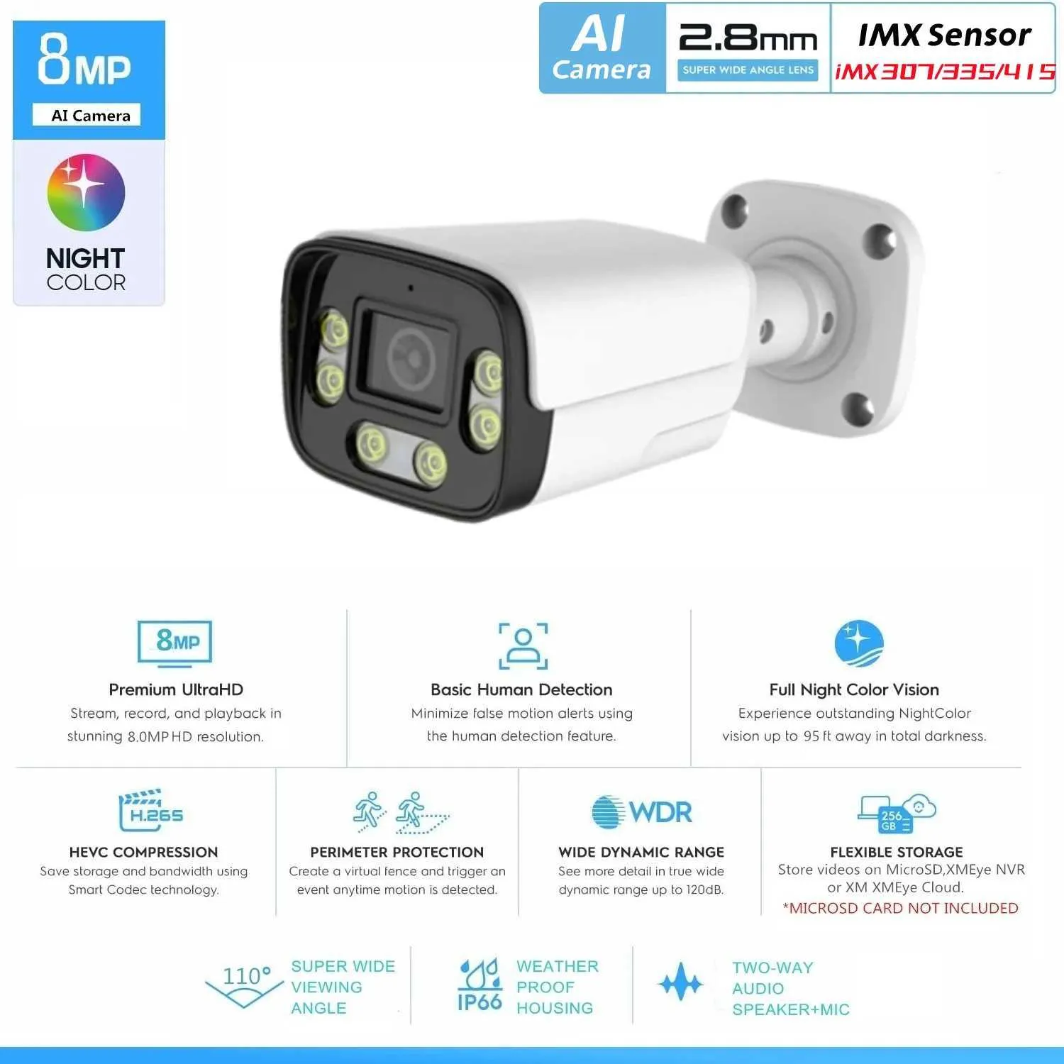 Premium 8MP AI IP Bullet Camera: NightColor, POE, Waterproof - Shop Now ...
