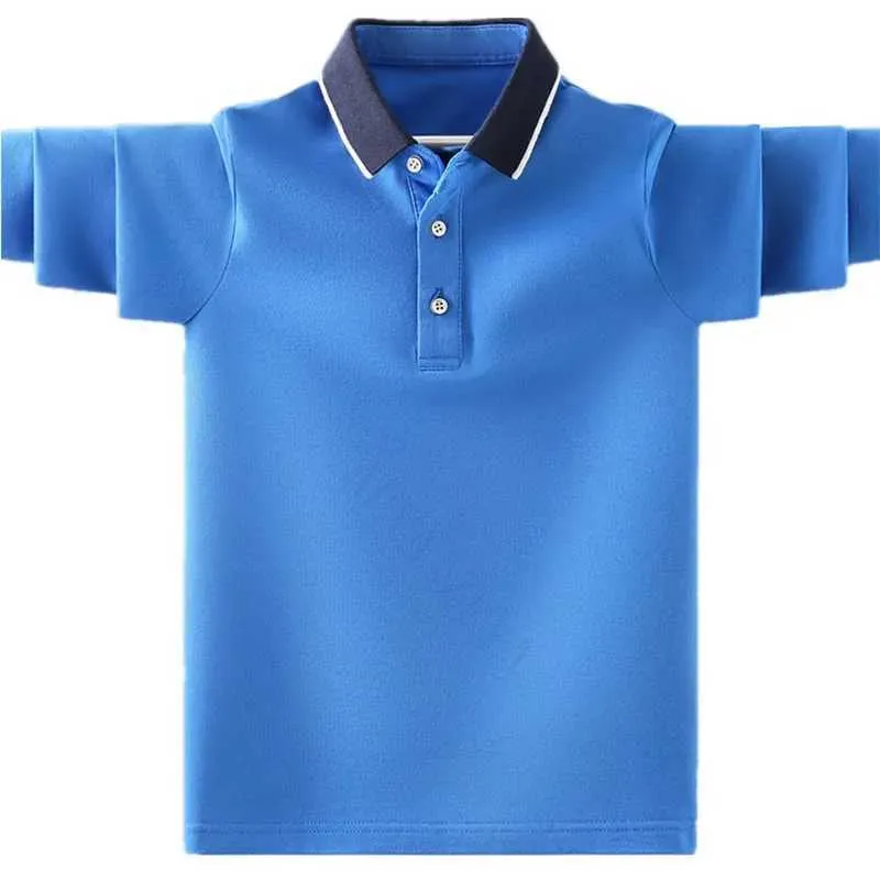 Childrens school uniform long sleeve polo shirt breathable casual ...