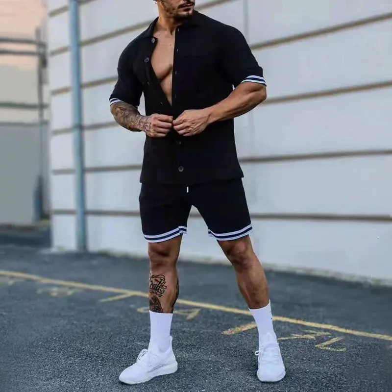 Men's Summer Short Sets: Solid Color Two-Piece Outfit, Best Seller ...