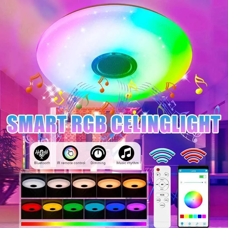 Modern Ceiling Lamps APP Bluetooth Music Light 60W... From Muyang_li1 ...