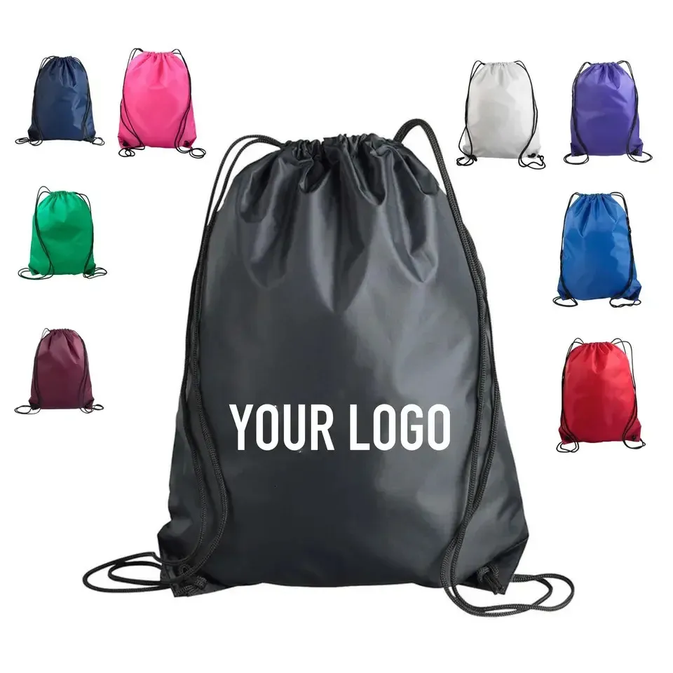 Backpacks At Wholesale: DIY Nylon Drawstring Backpacks, 210D Lightweight Waterproof Bag For ...