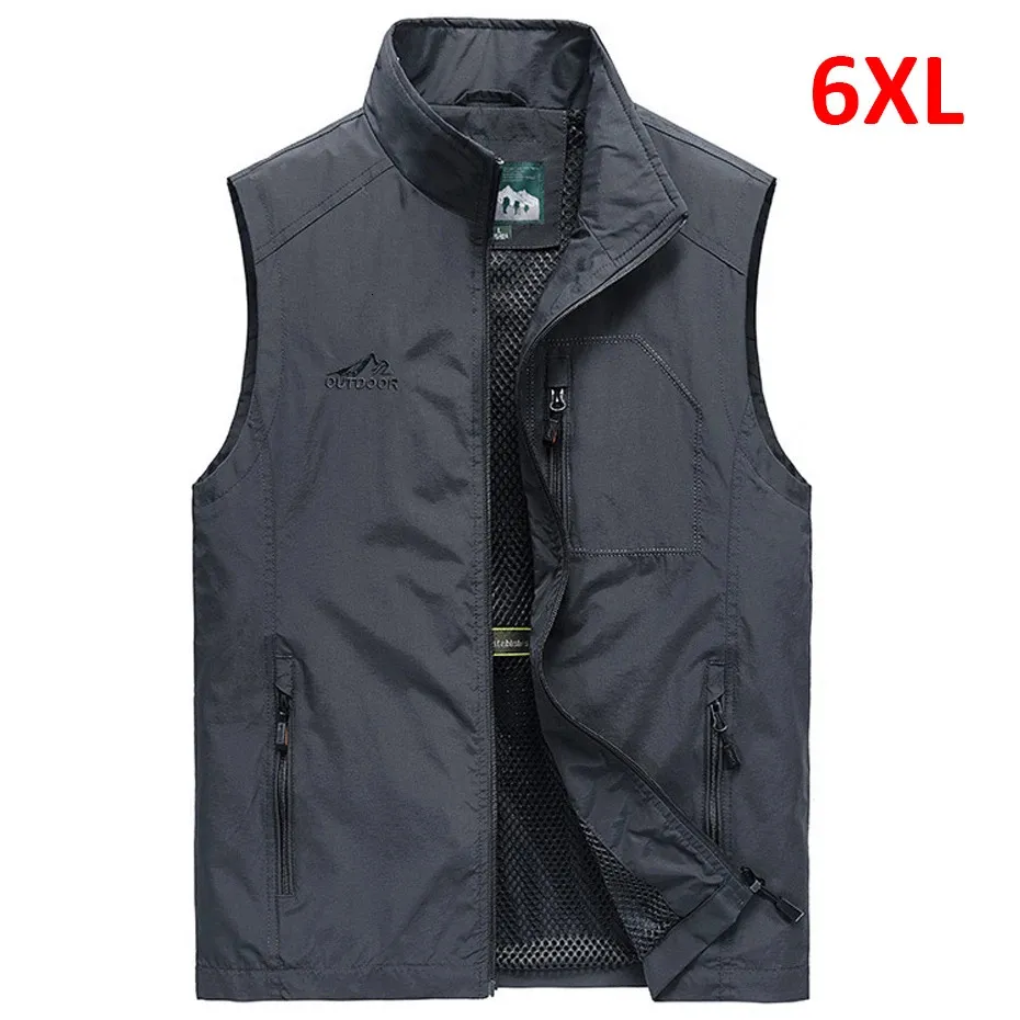 Waterproof Fishing Vest: Cargo Pockets, Sleeveless Jacket for Outdoor ...