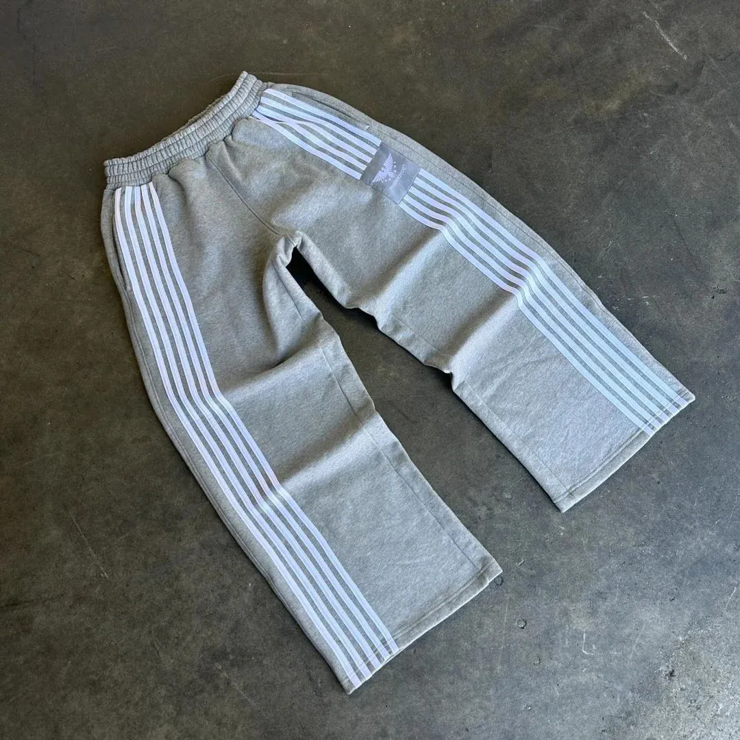 DHgate.com:American Hip-Hop Loose Striped Splicing Wide Leg DHgate.com:American Hip-Hop Loose Striped Splicing Wide Leg