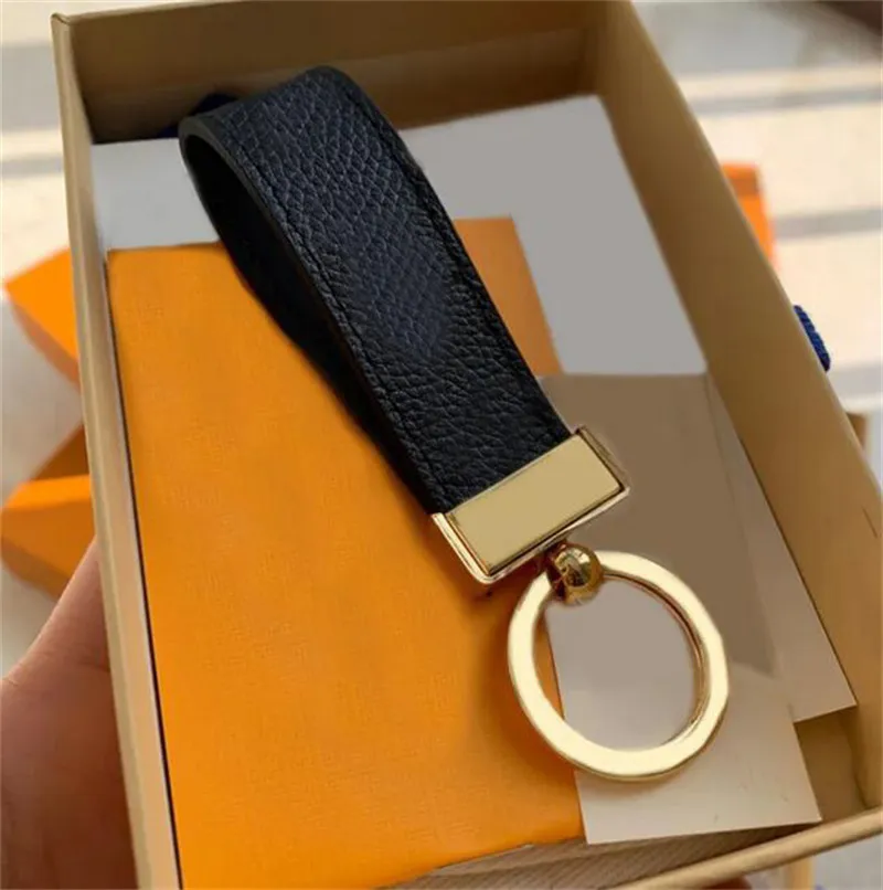 Designer Dragonne Leather Black Leather Keychain With Gold Plating And ...