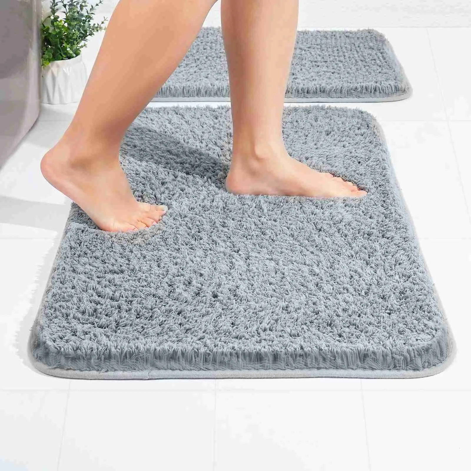 Premium Absorbent Microfiber Bath Mat: Soft, Shaggy, & Anti-Slip. Shop ...