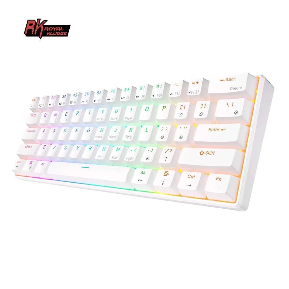 RK Royal Kludge RK61 61 Key Mechanical Keyboard 2.4G Wireless Bluetooth ...