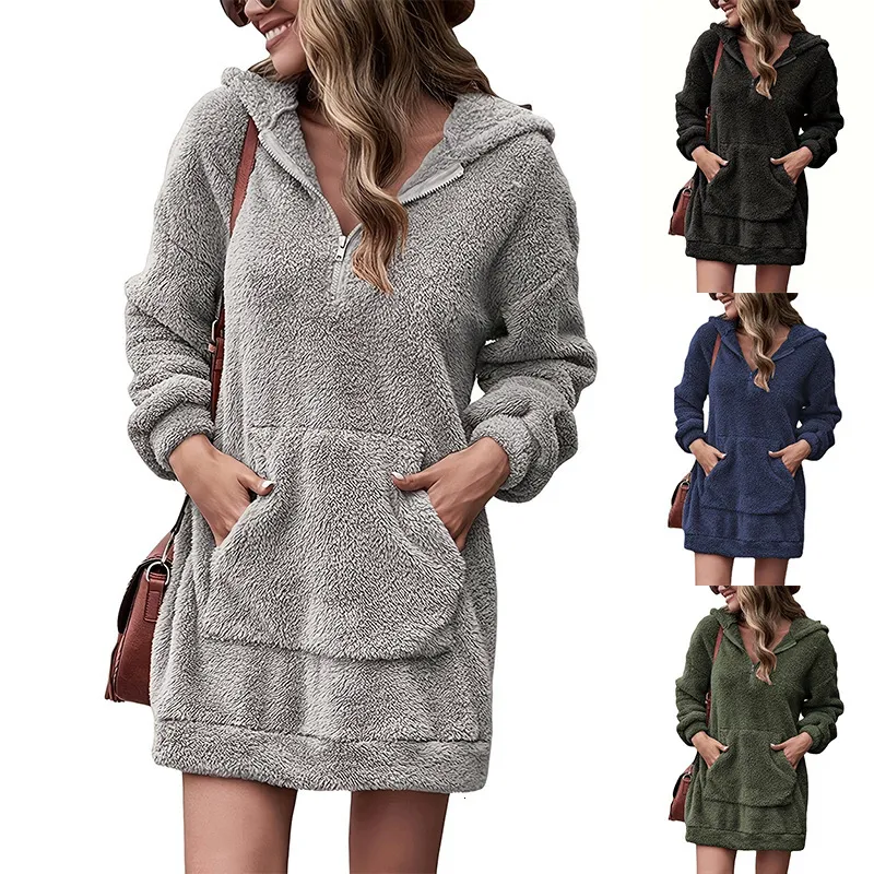 Soft Velvet Hooded Batwing Sweater - Double Sided, Zippered Women's Top ...