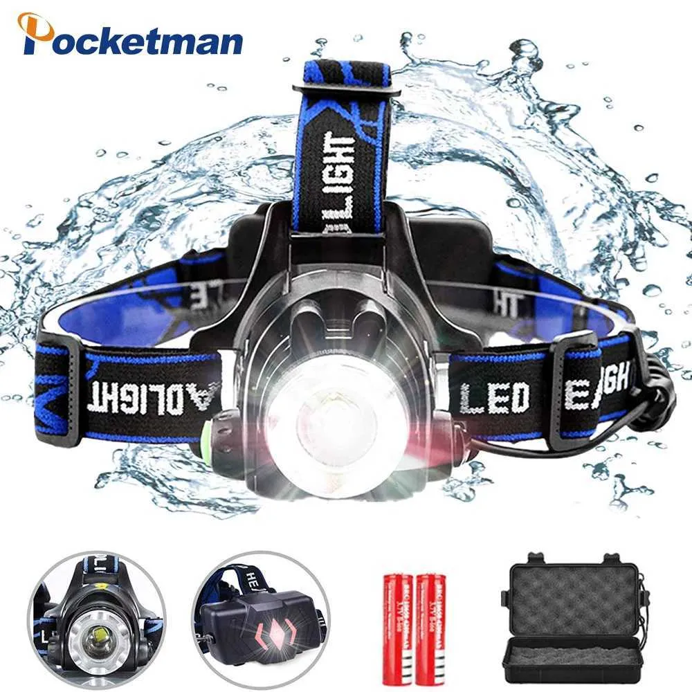 Rechargeable LED Headlamp: Zoomable, Waterproof Head Torch for Camping ...