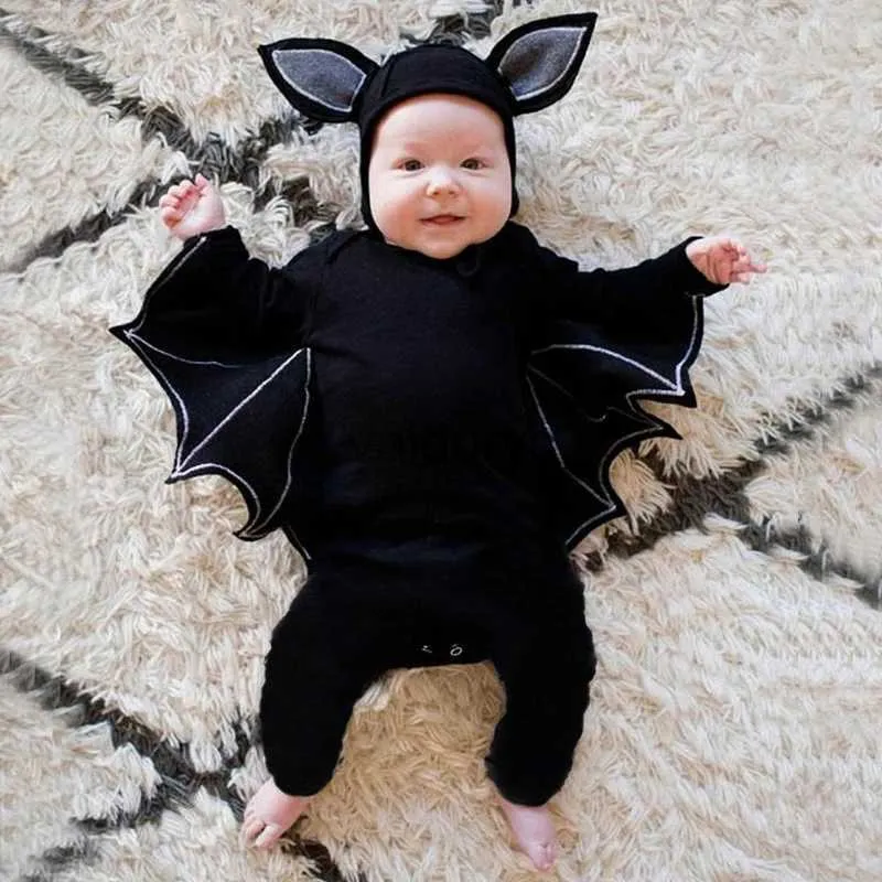 Cute Bat Baby Halloween Hoodie - Cosplay Cotton Animal Costume with Hat ...