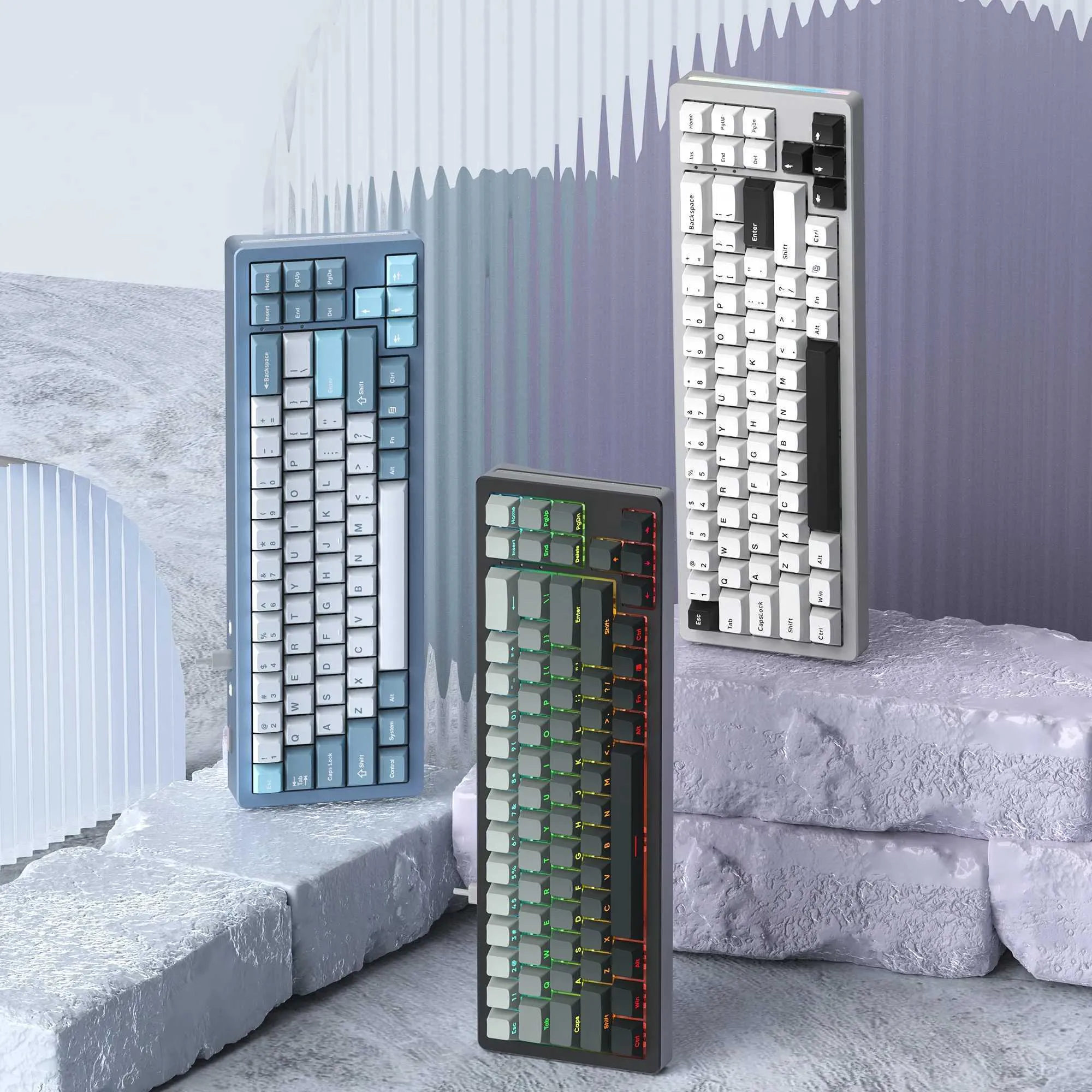 Premium 68% Aluminum Tri-Mode Mechanical Keyboard - Hot-Swap RGB ...