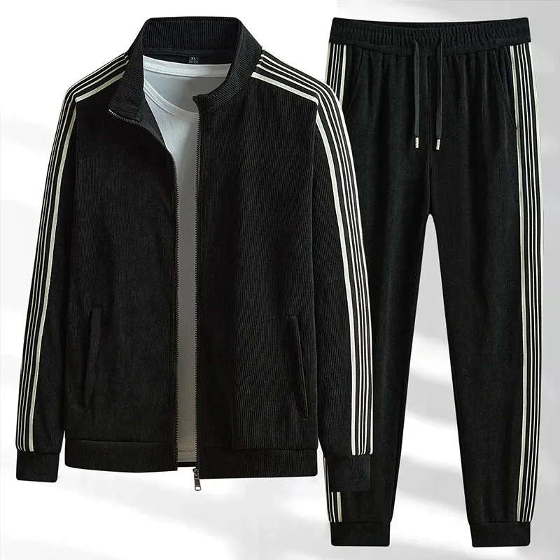 Premium Corduroy Track Suits for Men: Spring Casual Hooded Jacket ...