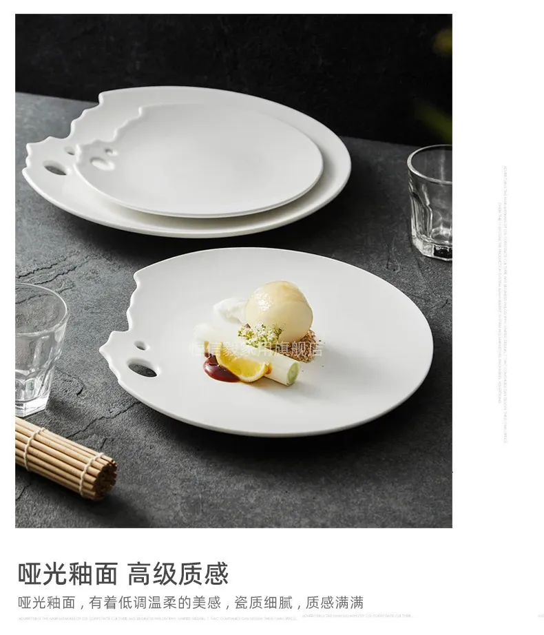 Premium Ceramic Steak Plate - Restaurant Quality Dinnerware, Artistic ...