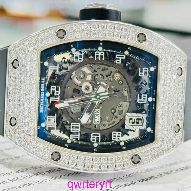 RM10 Chronograph Wristwatch For Men With Diamond Accents White Gold ...