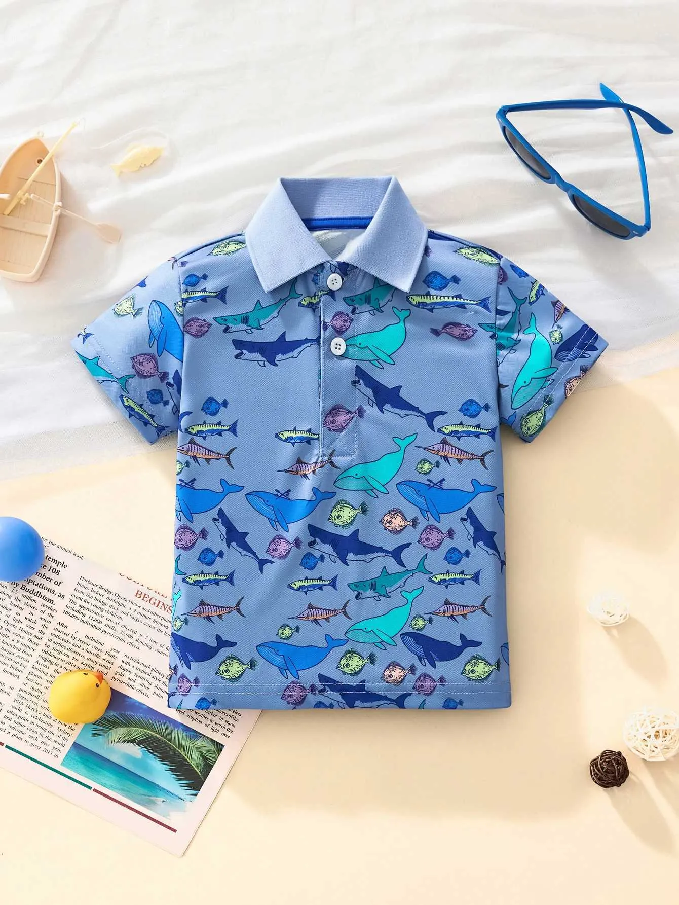 Kids' Summer Polo Shirt - Cute Cartoon Print, Ages 3-8Y - Shop Now ...