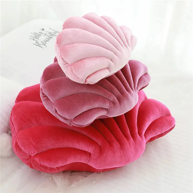 Shell Pillows Soft Plush Column Throw Pillows with Crocheted Jacquard ...