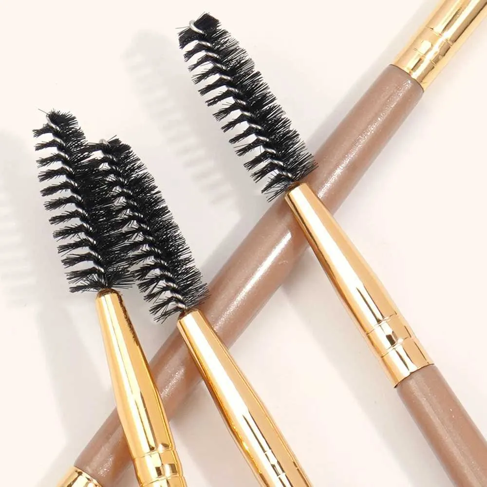 5-Piece Eyeshadow Brush Set - Double Ended Eyebrow Comb - Professional ...