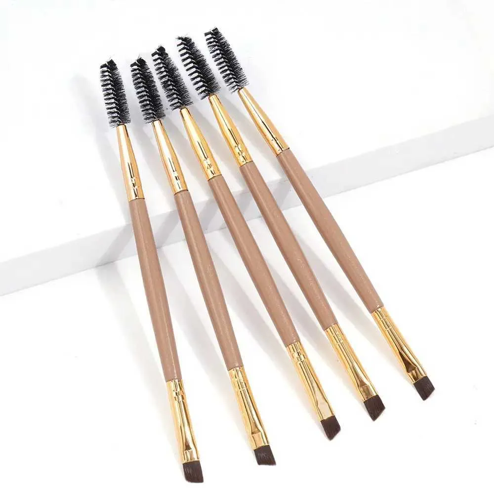 5-Piece Eyeshadow Brush Set - Double Ended Eyebrow Comb - Professional ...