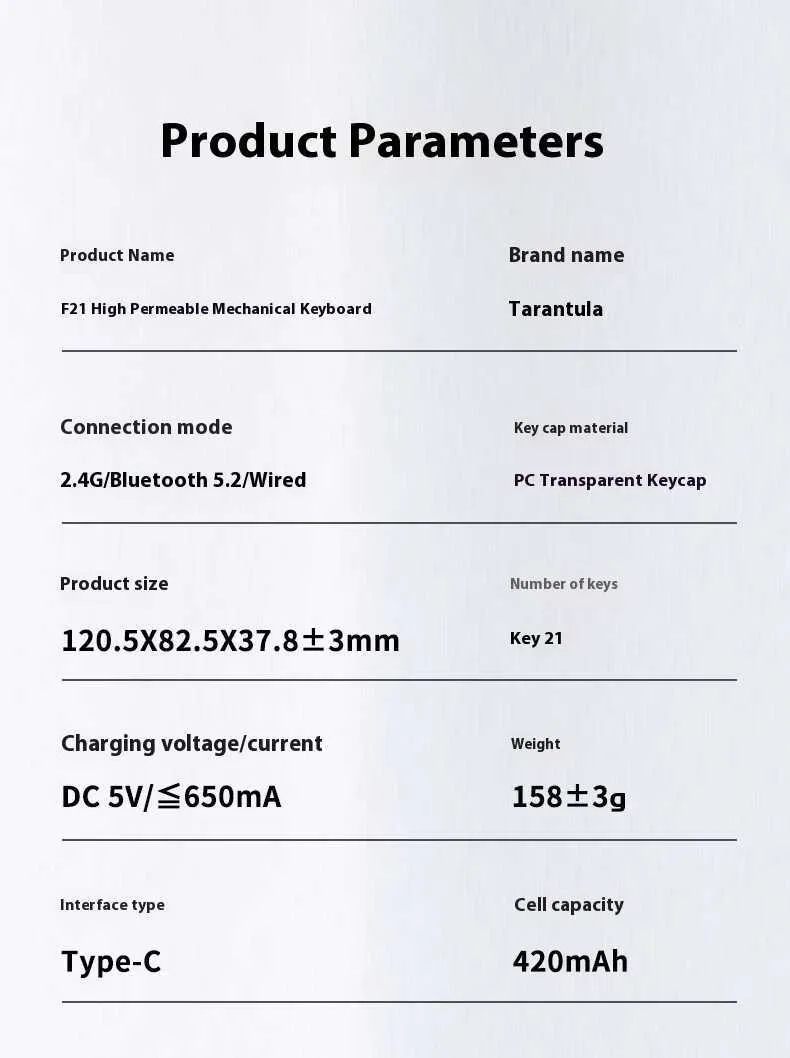 DHgate.com:2024 AULA F21 See-Through Number Pad - 21-Key 3-Mode RGB ...