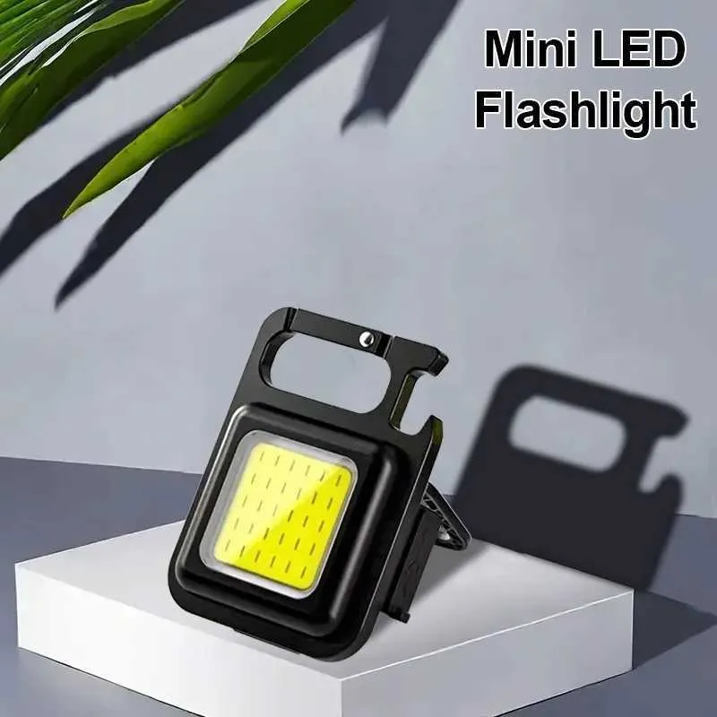 Mini COB Keychain Work Light: USB Rechargeable LED Flashlight, Portable ...