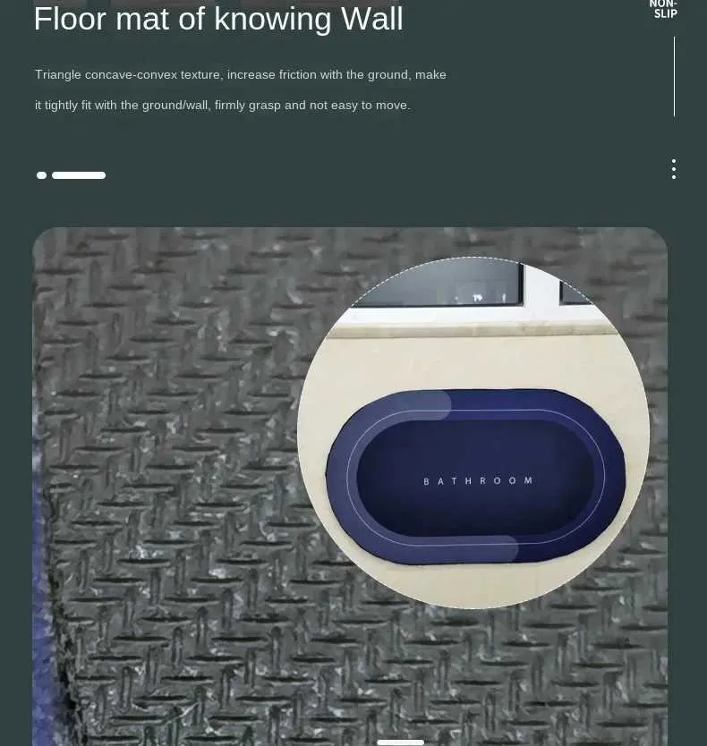 Super Absorbent Non-Slip Bath Mat: Quick Drying Bathroom Rug, Kitchen ...