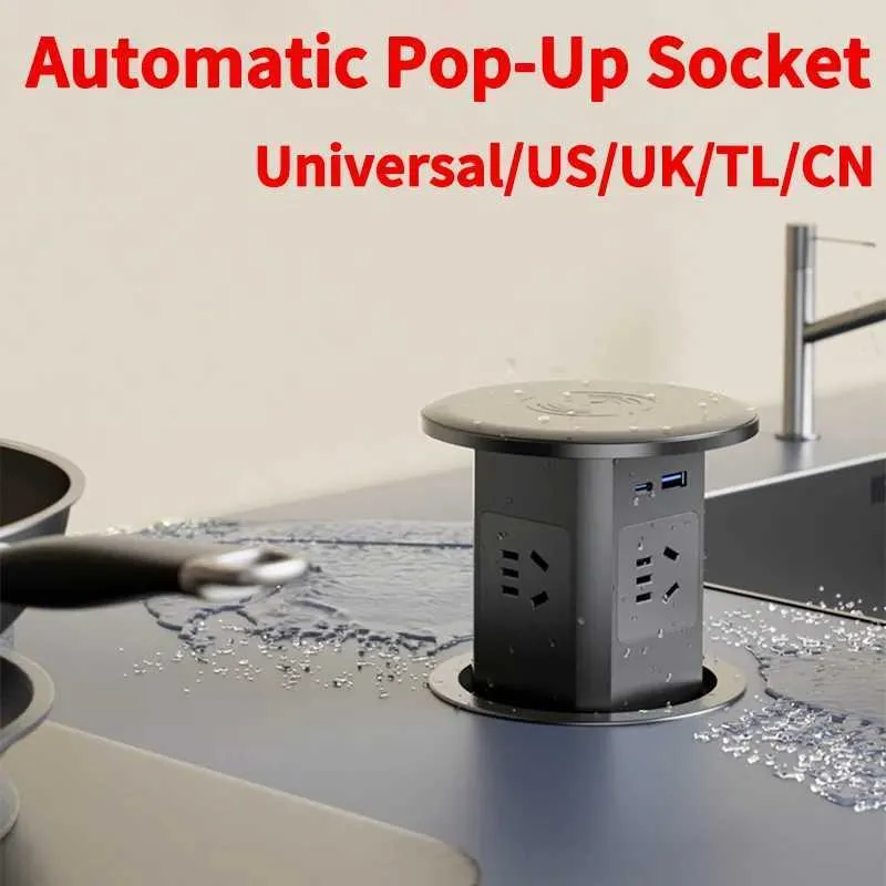 IP55 Rated Automatic Pop Up Desktop Socket With Universal USB Type C ...