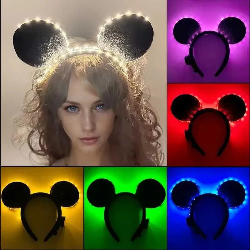 Light Up Headbands Mouse Ear Hairband: Fun LED Party Items For Costume ...