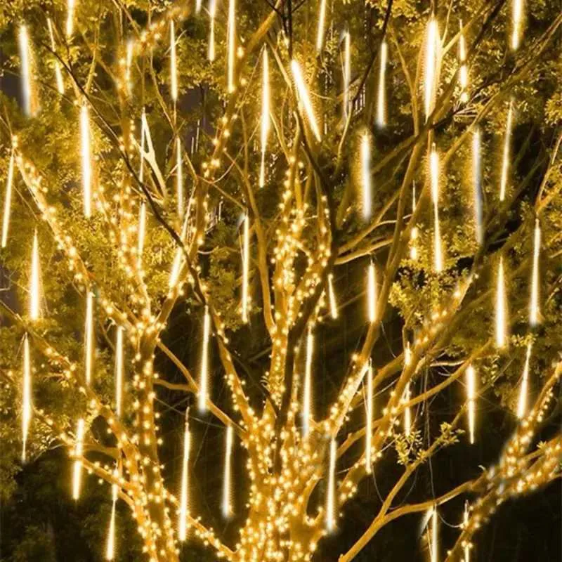 30/50cm Meteor Shower Lights with EU/US Plug Power 8-Tube Falling Rain ...