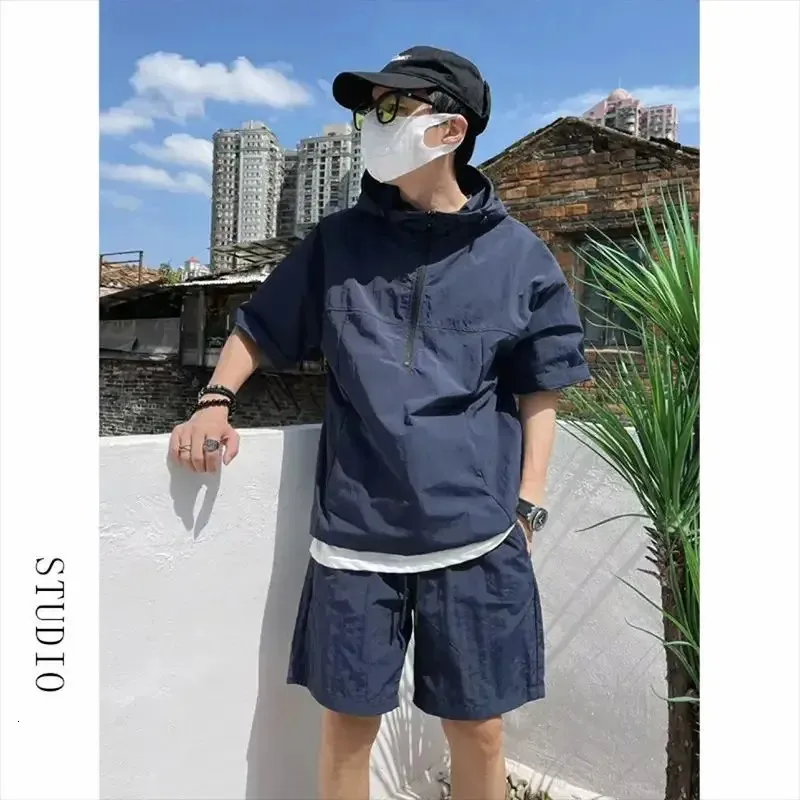 Premium Men's Summer Set: Casual Hoodie & Short Sleeve T-Shirt - Shop ...